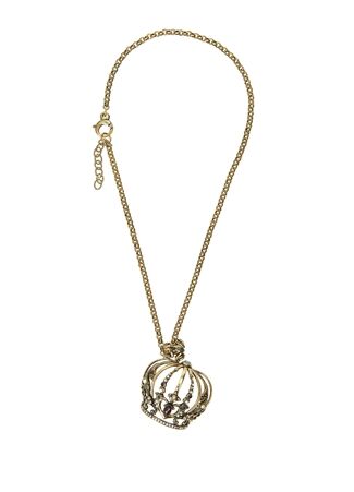 Alcozer & J Kadın Gold Taç Formlu Kolye Altın Rengi EU