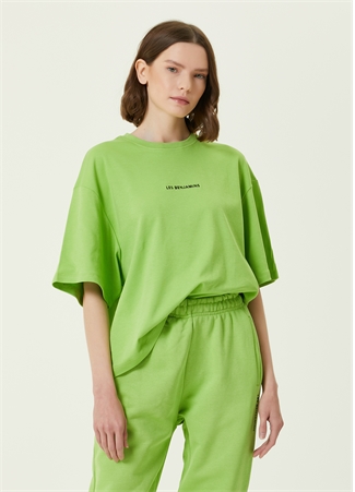 Les Benjamins Kadın Oversize Yeşil Bisiklet Yaka Crop T-shirt L Eu Les Benjamins Kadın Oversize Yeşil Bisiklet Yaka Crop T-shirt L Eu