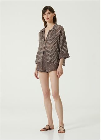 Diza Gabo Kadın Kahverengi Desenli Şort S/M EU