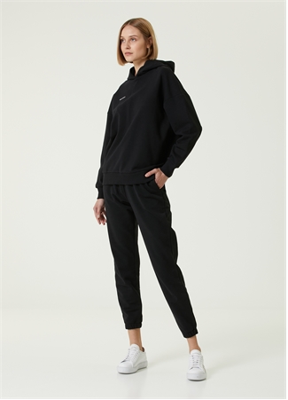 Academia Kadın Siyah Paçası Lastikli Jersey Pantolon XS