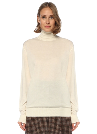 Dolce&Gabbana Kadın Ekru Balıkçı Yaka Kaşmir Triko Bej 42 IT