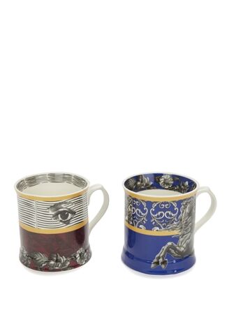 Martius Colorblocked Desenli 2li Kupa Seti Bordo