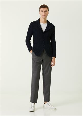 Emporio Armani Erkek Gri Yün Pantolon 52 IT