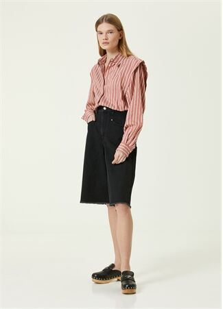 Isabel Marant Kadın Natalina Siyah Yüksek Bel Jean Şort 34 FR