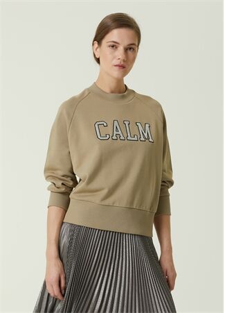 Beymen Club Kadın Bej Bisiklet Yaka Nakışlı Sweatshirt S