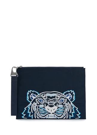 Kenzo Kadın Lacivert Logo Nakışlı El Portföyü EU Kenzo Kadın Lacivert Logo Nakışlı El Portföyü EU