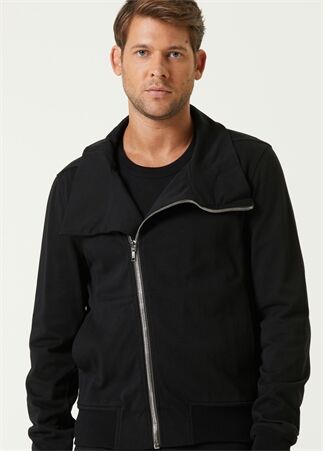 Rick Owens Erkek Siyah Balıkçı Yaka Sweatshirt S EU