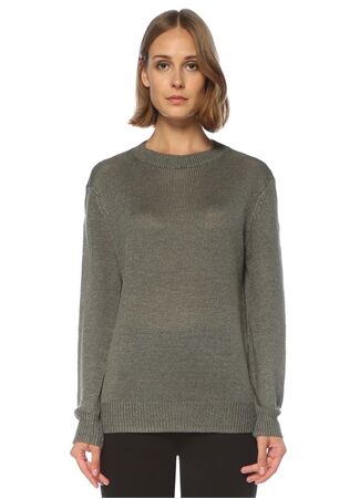 Theory Kadın Yeşil Bisiklet Yaka Keten Kazak S EU