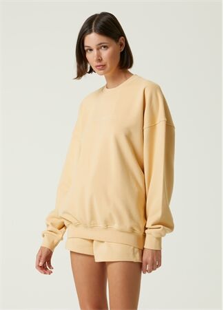 SOONTOBEANNOUNCED Kadın Bej Logo Baskılı T-shirt S EU