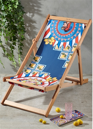 Chiara Alessi Positano Mavi Yüz Desenli Ahşap Şezlong Çok Renkli Chiara Alessi Positano Mavi Yüz Desenli Ahşap Şezlong Çok Renkli