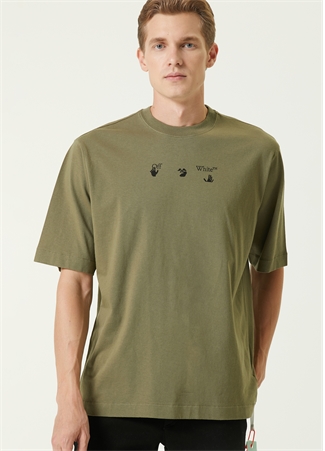 Off-White Erkek Siyah Haki Logo Baskılı Basic T-shirt S EU Off-White Erkek Siyah Haki Logo Baskılı Basic T-shirt S EU