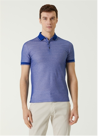 Pal Zileri Erkek Mavi Polo Yaka Şerit Detaylı T-shirt S EU Pal Zileri Erkek Mavi Polo Yaka Şerit Detaylı T-shirt S EU