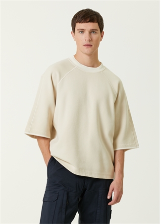 Stone Island Shadow Erkek Ekru Bisiklet Yaka Reglan Kol T-shirt Bej S EU