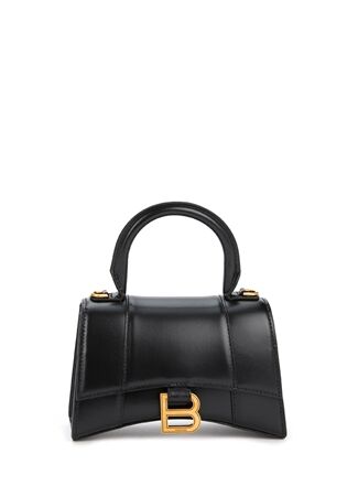 Balenciaga Kadın Hourglass Siyah Deri Çanta EU Balenciaga Kadın Hourglass Siyah Deri Çanta EU