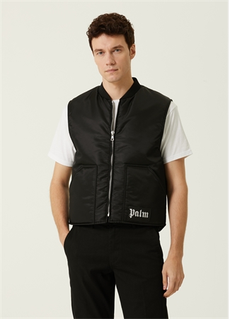 Palm Angels Erkek Siyah Kontrast Logo Detaylı Puff Yelek S EU Palm Angels Erkek Siyah Kontrast Logo Detaylı Puff Yelek S EU