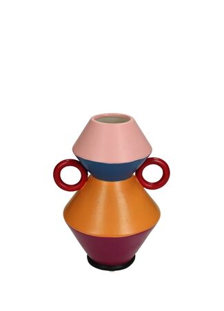 Kersten Colorblocked Seramik Vazo Çok Renkli
