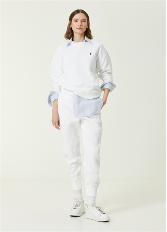 Polo Ralph Lauren Kadın Beyaz Dar Paça Eşofman Altı S EU