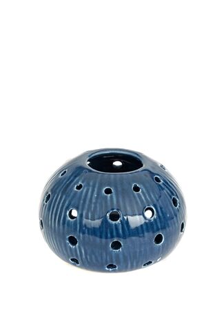 Zaya S Mavi Deniz Kestanesi Formlu Seramik Mumluk Zaya S Mavi Deniz Kestanesi Formlu Seramik Mumluk
