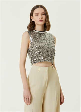 Brunello Cucinelli Kadın Bej Siyah İşlemeli Kolsuz Triko S EU Brunello Cucinelli Kadın Bej Siyah İşlemeli Kolsuz Triko S EU