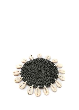 Room Diaries Siyah Deniz Kabuğu İşlemeli Bardak Altlığı