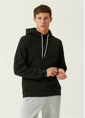 John Elliott Erkek Siyah Kapüşonlu Nopeli Sweatshirt L EU