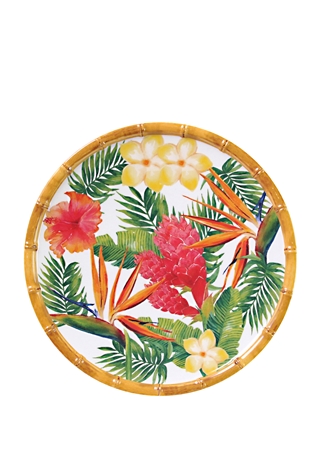 Les Jardins de Comptesse Exotic Karışık Desenli Melamin Tabak Çok Renkli Les Jardins de Comptesse Exotic Karışık Desenli Melamin Tabak Çok Renkli