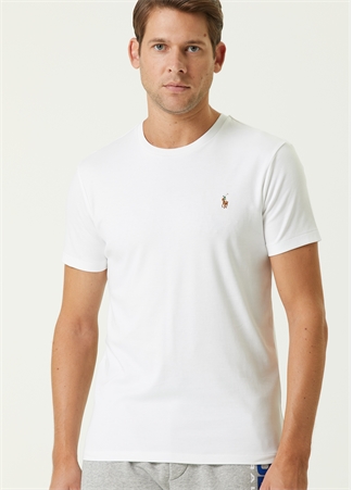 Polo Ralph Lauren Erkek Beyaz Bisiklet Yaka Logolu T-shirt S EU Polo Ralph Lauren Erkek Beyaz Bisiklet Yaka Logolu T-shirt S EU