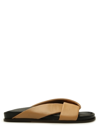 Emme Parsons Kadın Camel Kalın Bantlı Deri Terlik Turuncu 40 EU