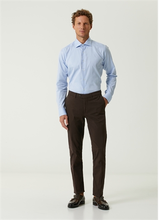 Canali Erkek Kahverengi Dar Paça Yün Pantolon 54 IT Canali Erkek Kahverengi Dar Paça Yün Pantolon 54 IT