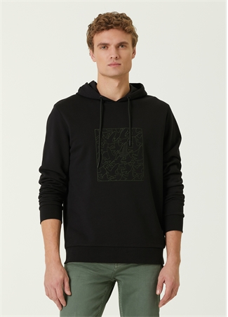 Beymen Club Erkek Siyah Kapüşonlu Monogram Logolu Sweatshirt XS Beymen Club Erkek Siyah Kapüşonlu Monogram Logolu Sweatshirt XS