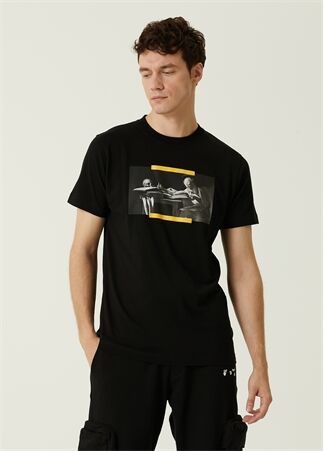 Off-White Erkek Siyah Logo Detaylı T-shirt S EU