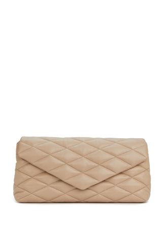 Kadın Sade Puffer Bej Deri El Portföyü EU Kadın Sade Puffer Bej Deri El Portföyü EU