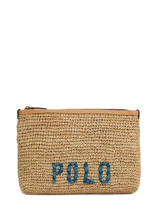 Polo Ralph Lauren Kadın Bej Logolu Örgü Dokulu El Çantası EU