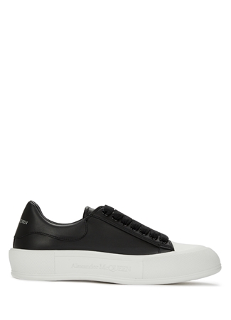 Alexander McQueen Erkek Siyah Beyaz Taban Detaylı Deri Sneaker 40 EU Alexander McQueen Erkek Siyah Beyaz Taban Detaylı Deri Sneaker 40 EU