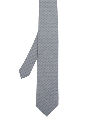 Beymen Club Erkek Gri Mavi Mikro Desenli İpek Kravat EU