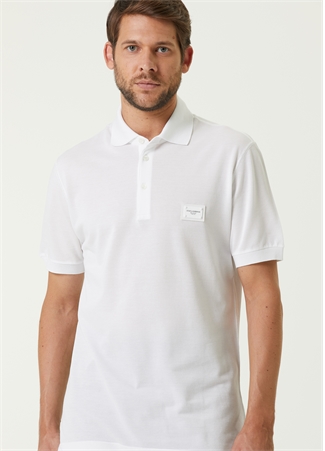 Dolce&Gabbana Erkek Beyaz Polo Yaka Logolu T-shirt 44 IT Dolce&Gabbana Erkek Beyaz Polo Yaka Logolu T-shirt 44 IT