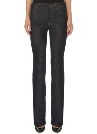 Victoria by Beckham Kadın Miami Normal Bel Bol Paça Jean Pantolon Mavi 24 US