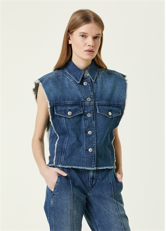 Etoile Isabel Marant Kadın Tyra Mavi Jean Yelek 36 FR Etoile Isabel Marant Kadın Tyra Mavi Jean Yelek 36 FR