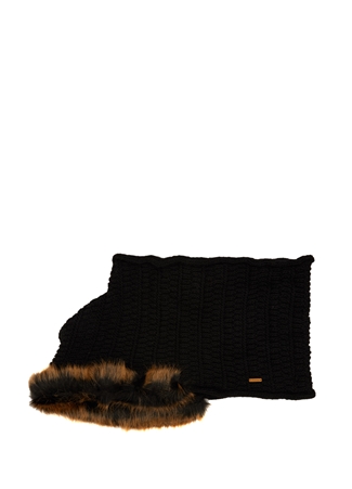 Starling Kadın Szalo Geometrik Formlu Örgü Dokulu Bere Siyah EU Starling Kadın Szalo Geometrik Formlu Örgü Dokulu Bere Siyah EU