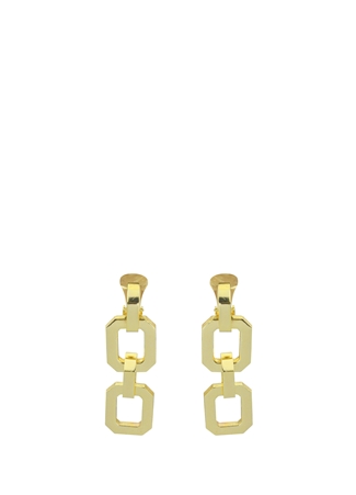Ponponiere Kadın Mira Gold Zincir Formlu Küpe Altın Rengi EU Ponponiere Kadın Mira Gold Zincir Formlu Küpe Altın Rengi EU