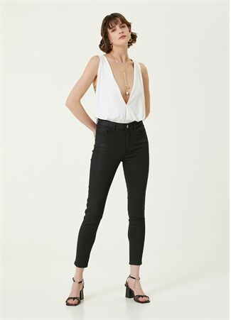 Network Kadın Slim Fit Siyah Skinny Denim Pantolon 30 EU