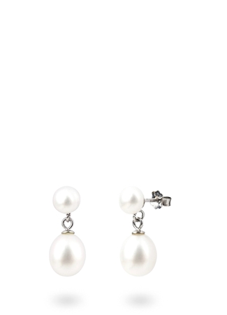 Lulu Jewelery Kadın Binary Pearl Silver Gümüş Rengi Küpe Gri EU Lulu Jewelery Kadın Binary Pearl Silver Gümüş Rengi Küpe Gri EU