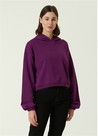 Les Benjamins Kadın Oversize Mor Kapüşonlu Sweatshirt L EU