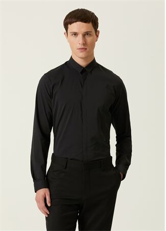 Academia Erkek Siyah Klasik Gömlek XS EU