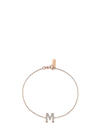 Mevaris Kadın Beta M Formlu Pırlantalı Altın Rengi Bileklik Pembe EU