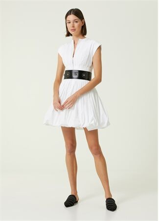 Alaia Kadın Beyaz Kemerli Mini Elbise 38 FR