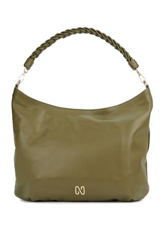 Network Kadın Yeşil Logo Detaylı Deri Çanta EU