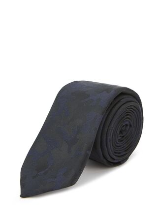 Palzileri Lab Erkek Lacivert Çiçek Desenli Kravat EU