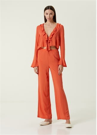House of Silk Kadın Ariel Turuncu Bol Paça Pijama Altı 36 EU House of Silk Kadın Ariel Turuncu Bol Paça Pijama Altı 36 EU