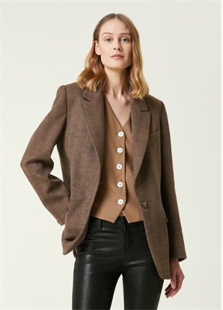 Muse For All Kadın Wind Kahverengi Tek Düğmeli Yün Ceket 38 EU